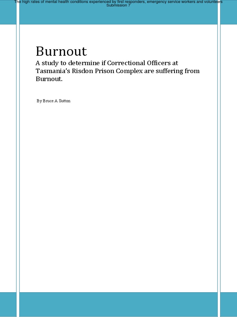Sub07 - MR Bruce Sutton | PDF | Occupational Burnout | Cortisol