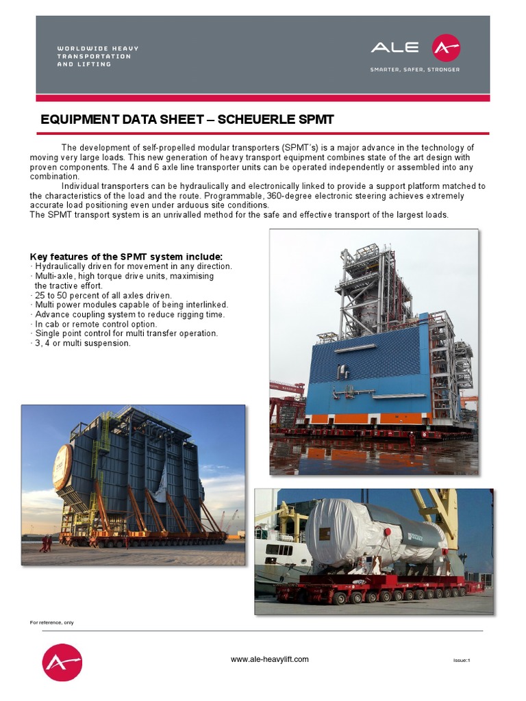 Scheuerle SPMT Equipment Data Sheet | PDF | Pump | Axle
