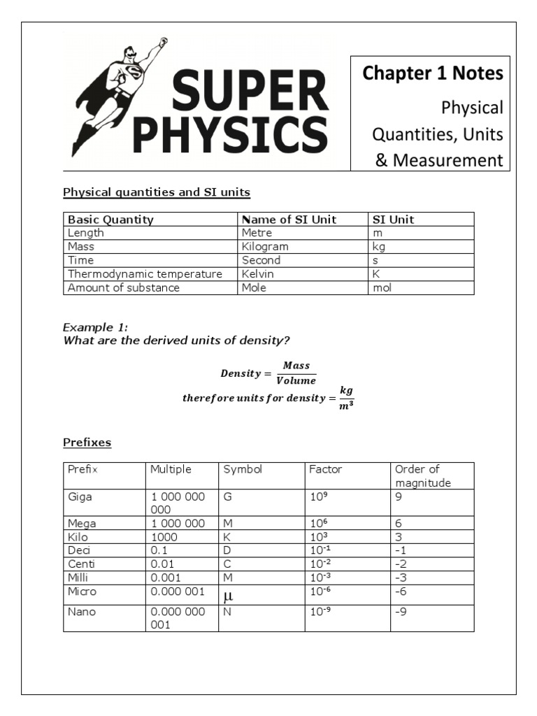 Physics Units Of Measurement