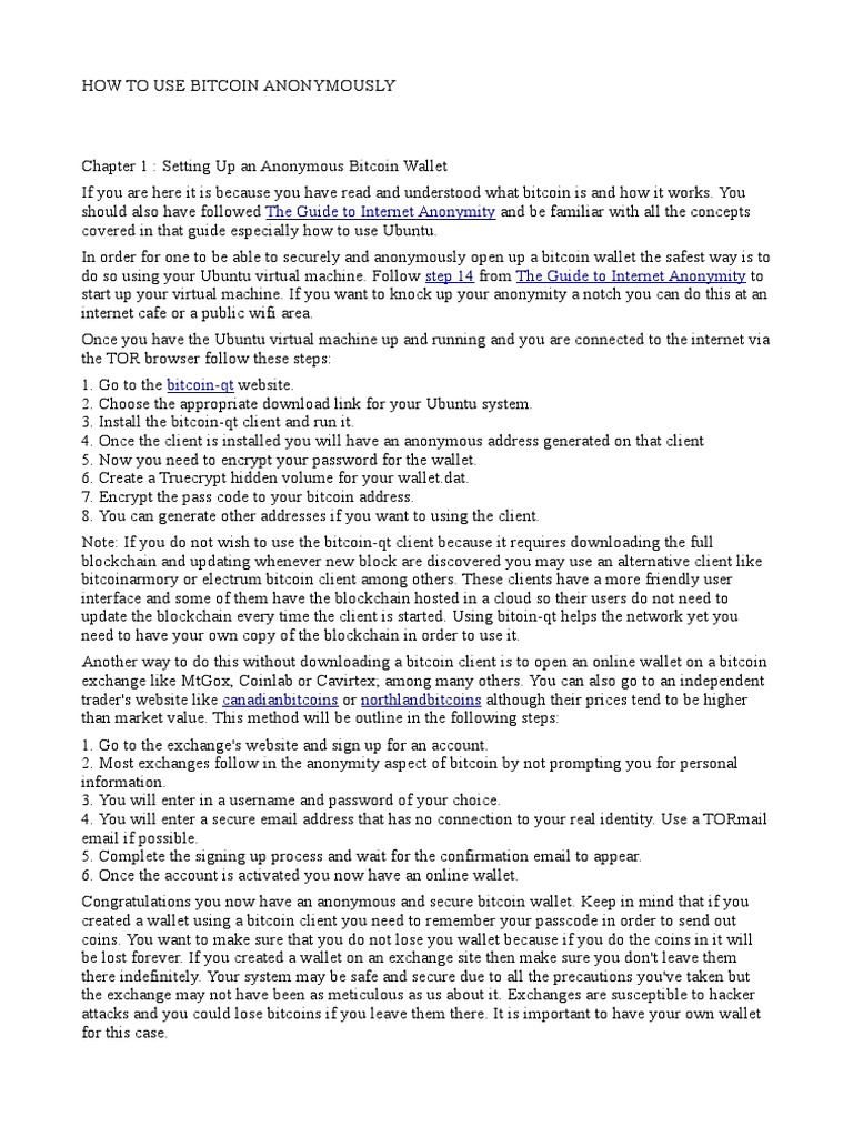 How To Use Bitcoin Anonym | PDF | Bitcoin | Anonymity
