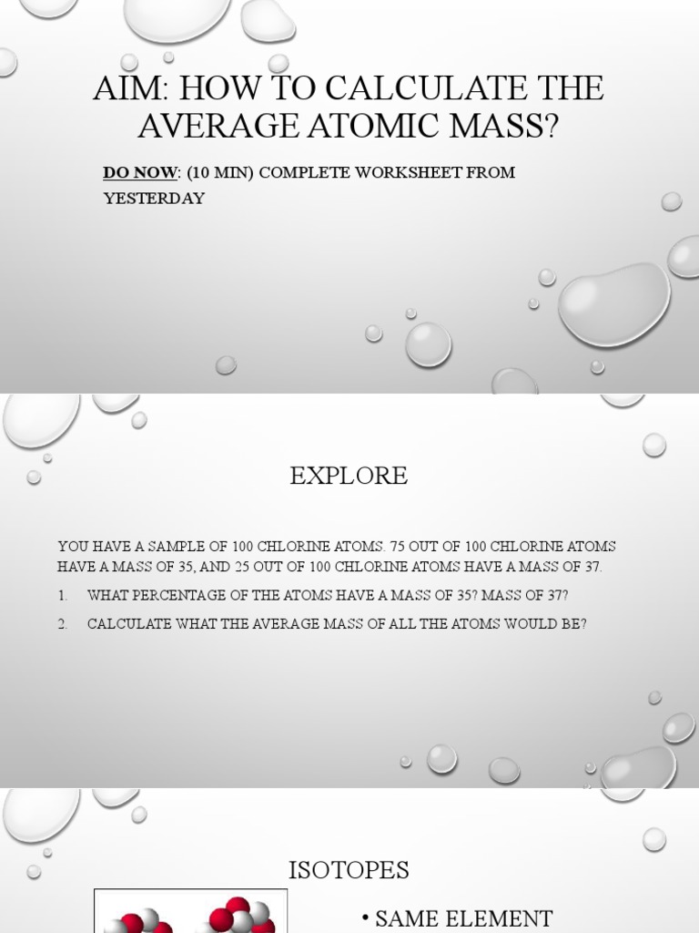 Calculate Average Atomic Mass Guide | PDF