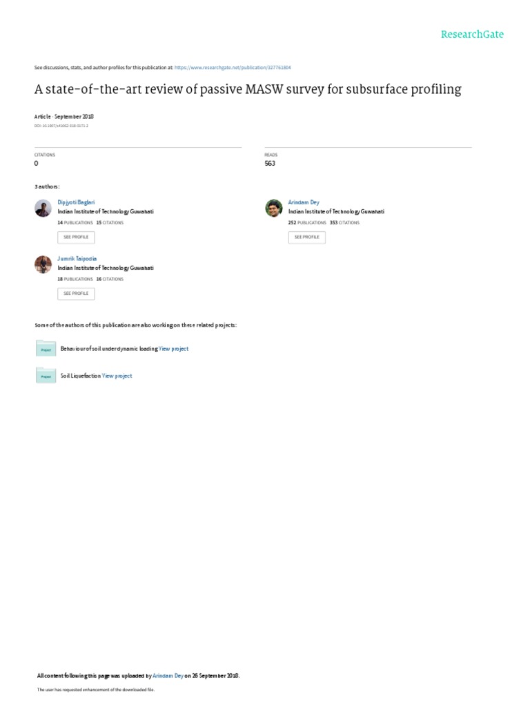 Review of Passive MASW Survey for Subsurface Profiling | PDF | Waves ...
