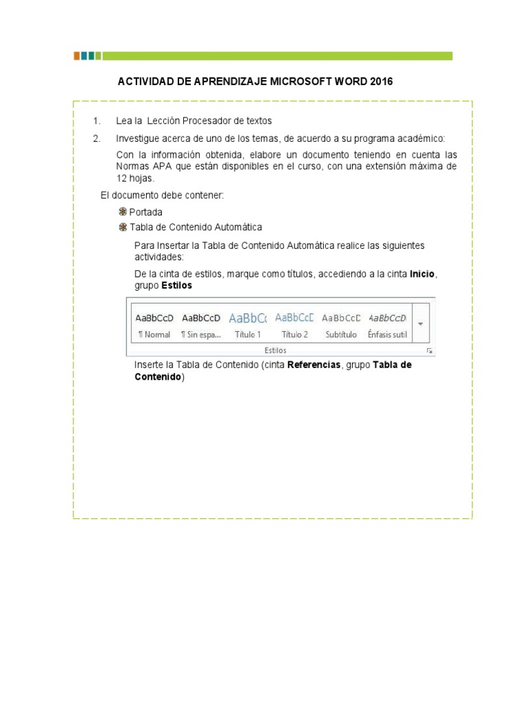 Guía de Word 2016 para Estudiantes | PDF