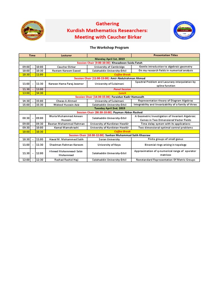 Gathering Kurdish Mathematics Researchers: Meeting With Caucher Birkar ...