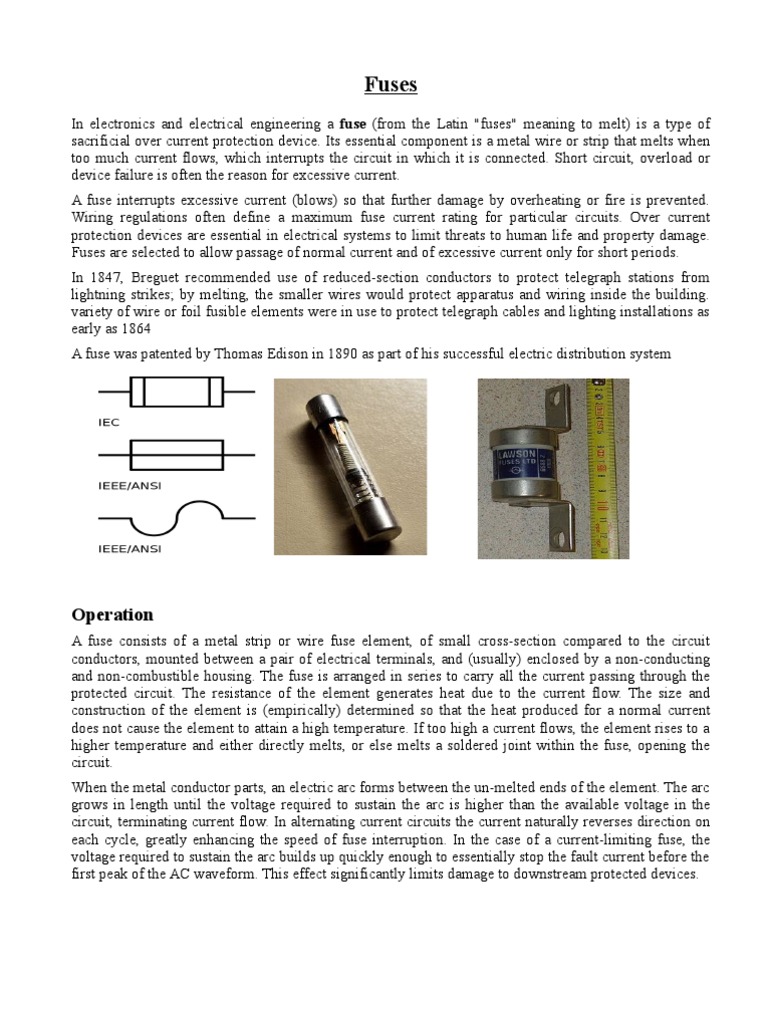Fuses Explained | PDF | Fuse (Electrical) | Electric Current