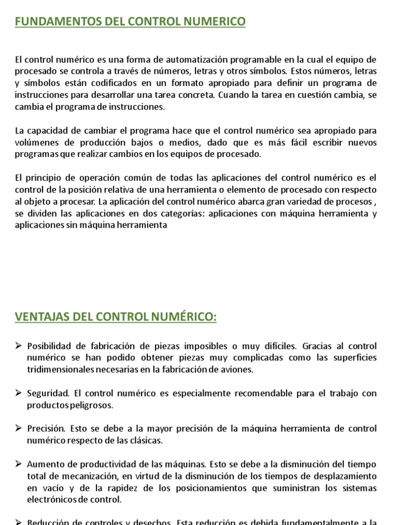 Presentación CNC | PDF | Control numerico | Herramienta de máquina