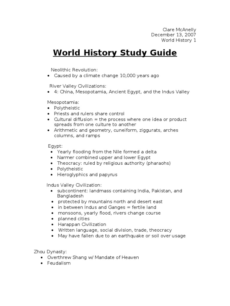 World History Final Study Guide | PDF | Tang Dynasty | Muhammad