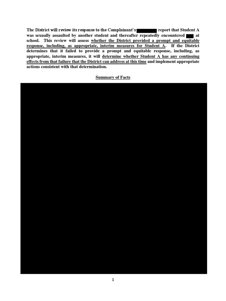 NHCS Title IX Review OCR Complaint (Redacted) | PDF | Sexual Harassment | Title Ix