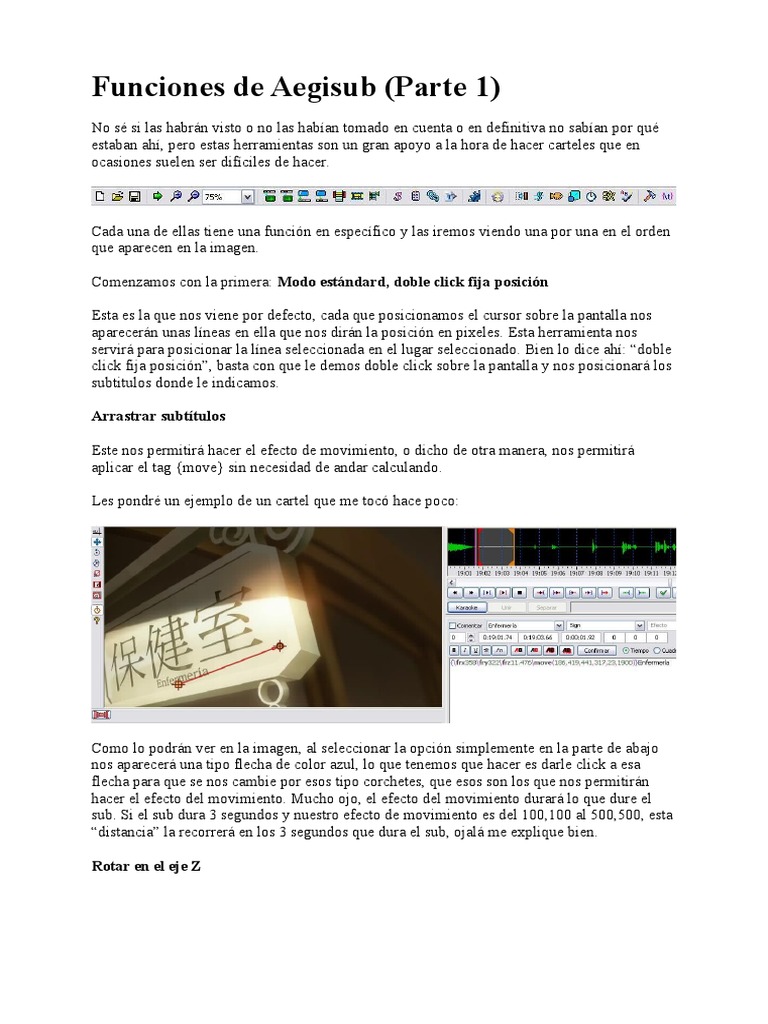 Funciones Esenciales de Aegisub | PDF | Cuadros por segundo | Color