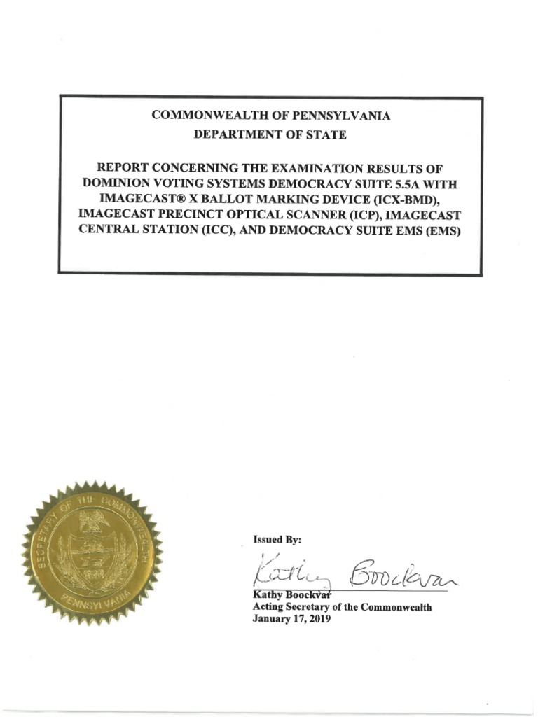 Dominion Democracy Suite Final Report Scanned With Signature 020119 PA ...