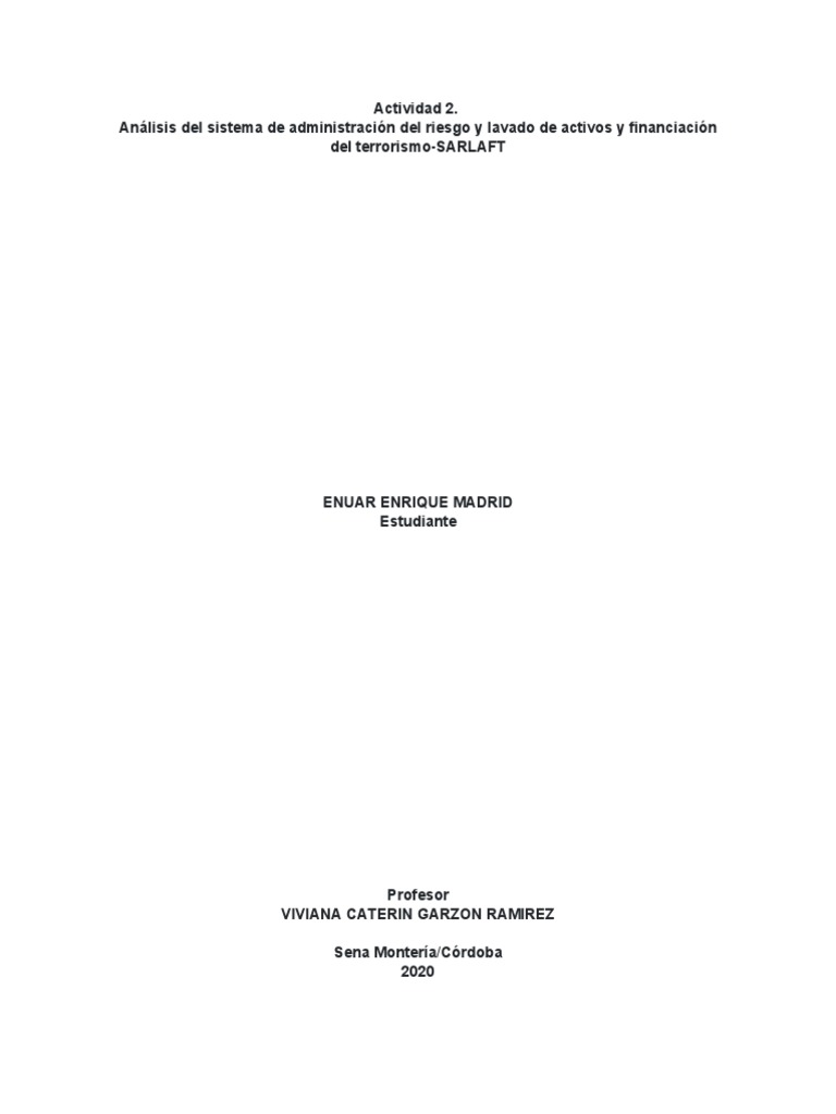 Actividad 2 - Evidencia 3 - Taller Estudio de Caso | PDF | Bancos | Dinero