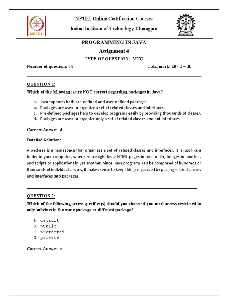 Week 04assignment Mcq Pdf Method Computer Programming Class Computer Programming