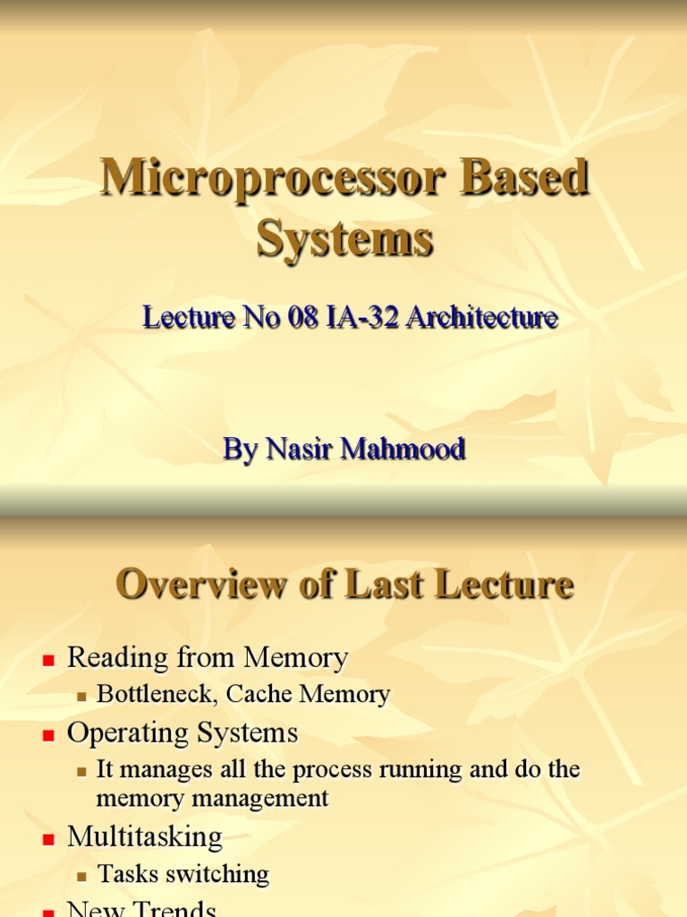 08 Microprocessor Systems Lecture No 08 IA-32 Architecture | PDF | Central Processing Unit ...