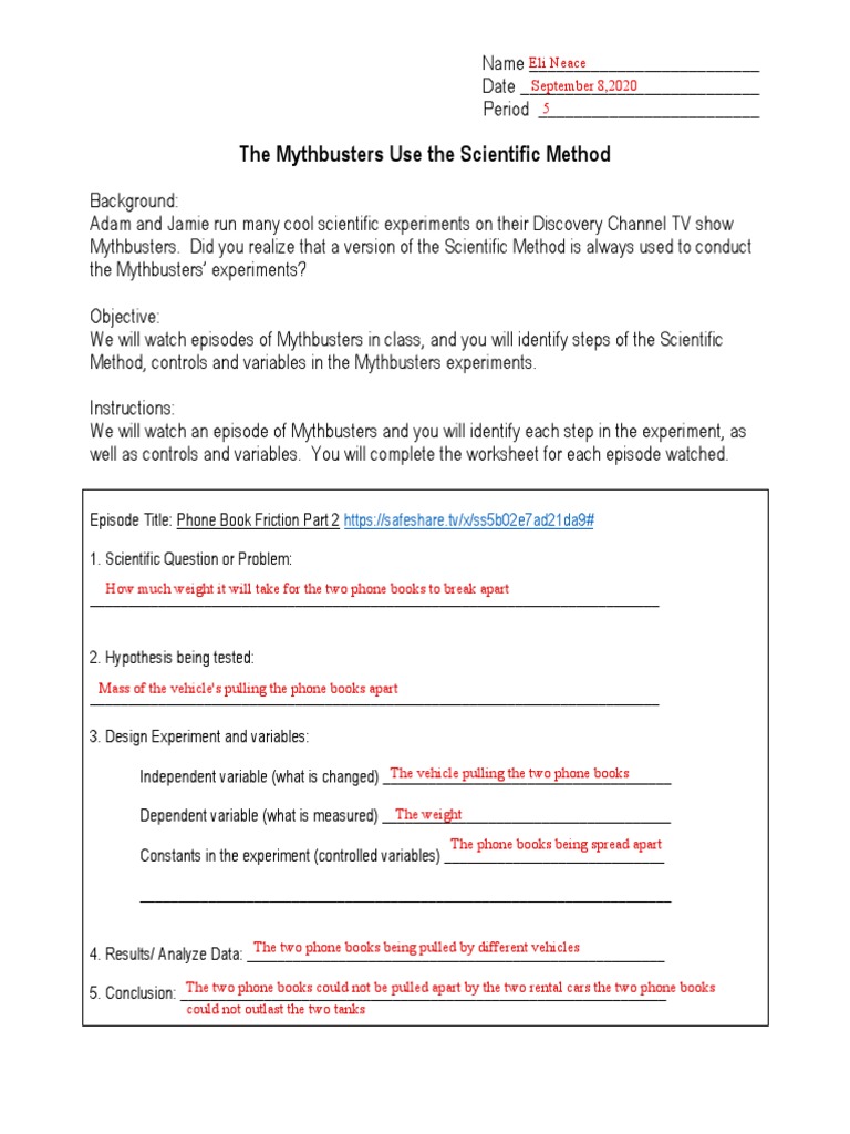 Kami Export - The Mythbusters Use The Scientific Method 5 21 18 | PDF ...