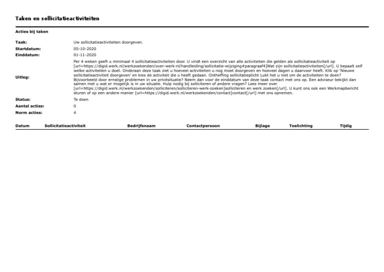 Sollicitatie Actielijst PDF | PDF