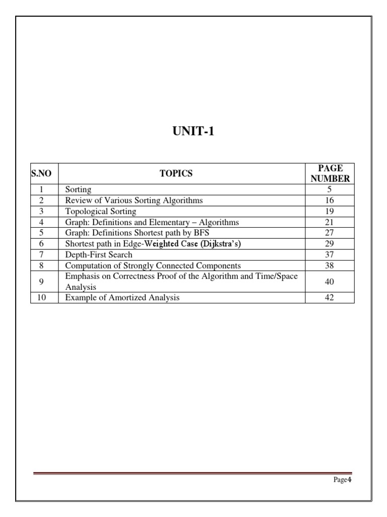 UNIT - 1 Advanced Algorithm PDF | PDF | Vertex (Graph Theory)