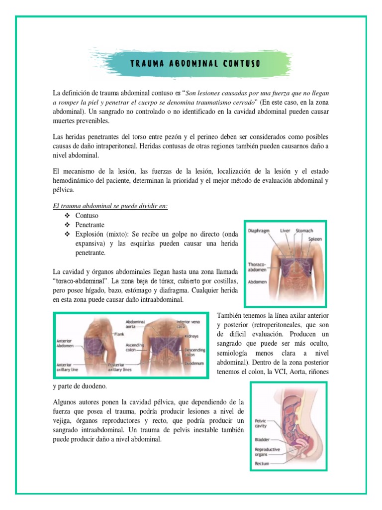 Trauma Abdominal Contuso | PDF | Abdomen | Lesión