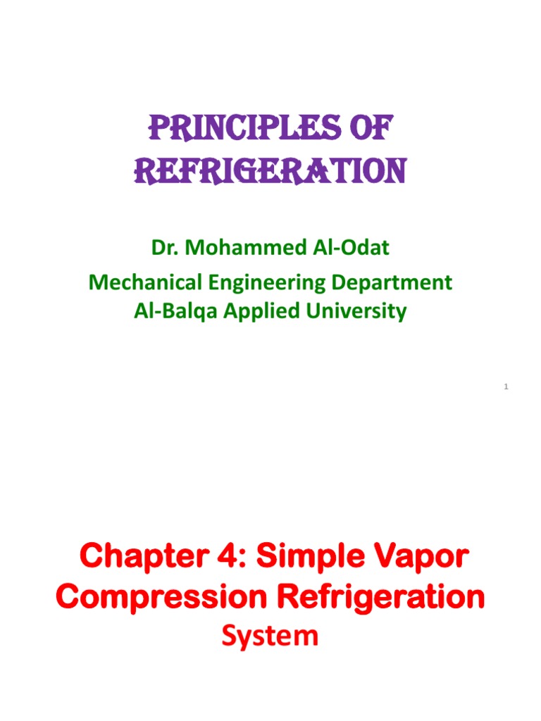 Chapter - 4-Simple Vapour Compression Refrigeration System | PDF ...