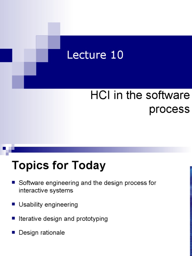 HCI Lecure 10 Software Process | PDF | Usability | Specification (Technical Standard)