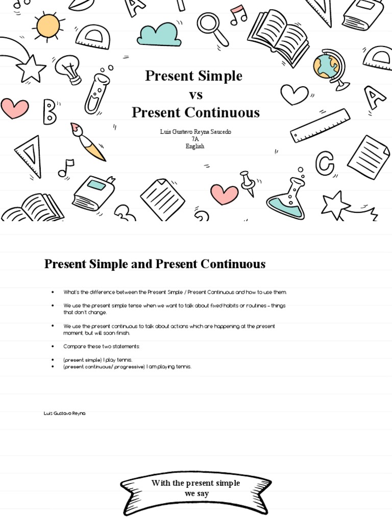Present Simple Vs Present Continuous | PDF
