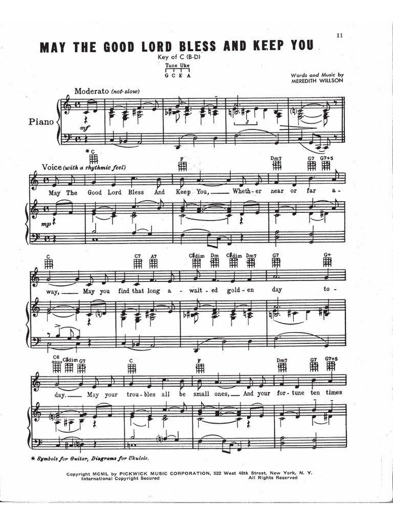 May The Good Lord Bless and Keep You - Willson | PDF