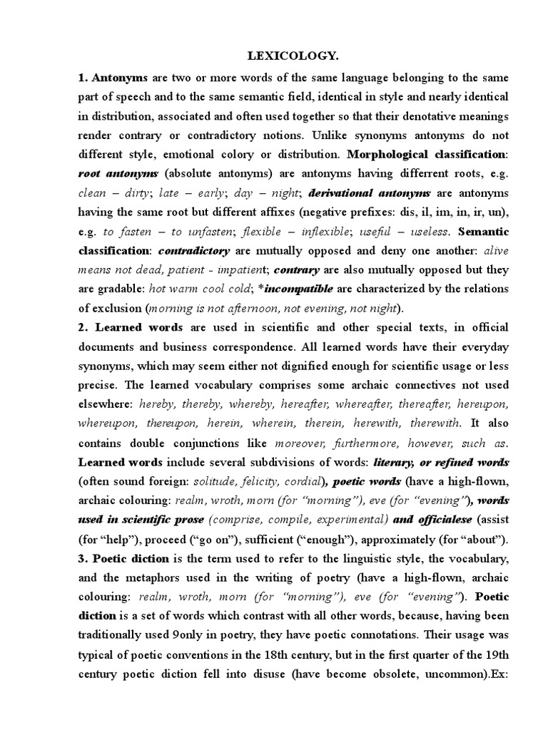 Root Antonyms (Absolute Antonyms) Are Antonyms Having Differrent Roots ...