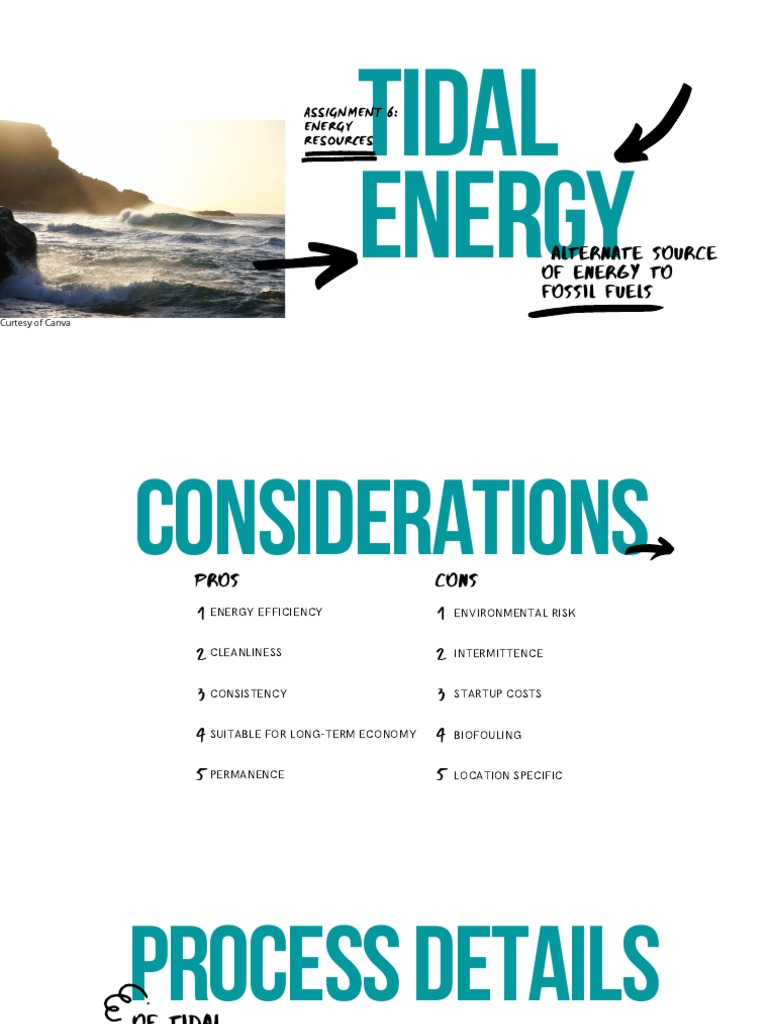Tidal Energy Assignment 1 | PDF | Sustainable Development | Power (Physics)