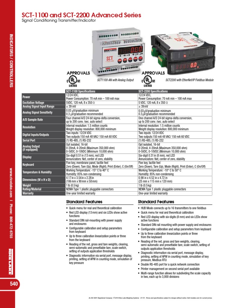 SCT-1100 and SCT-2200 Advanced Series: Approvals Approvals | PDF ...