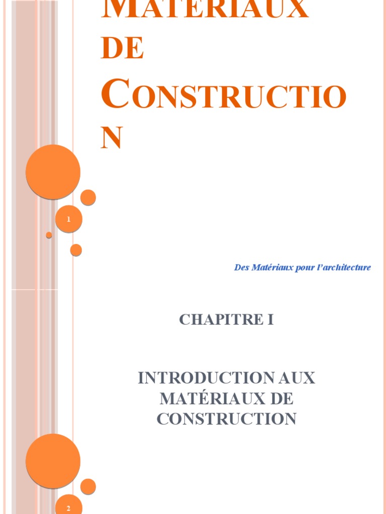 Chapitre I | PDF | Matériaux de construction | Science des matériaux