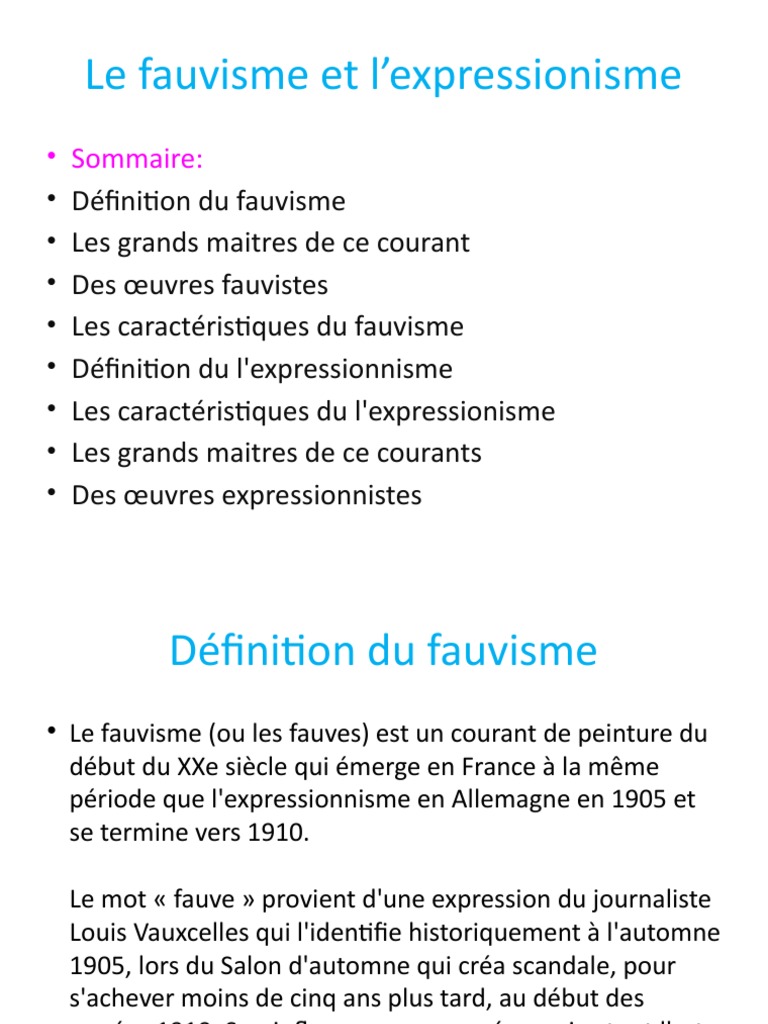 Le Fauvisme Et L'expressionisme | PDF | Expressionisme | Modernisme