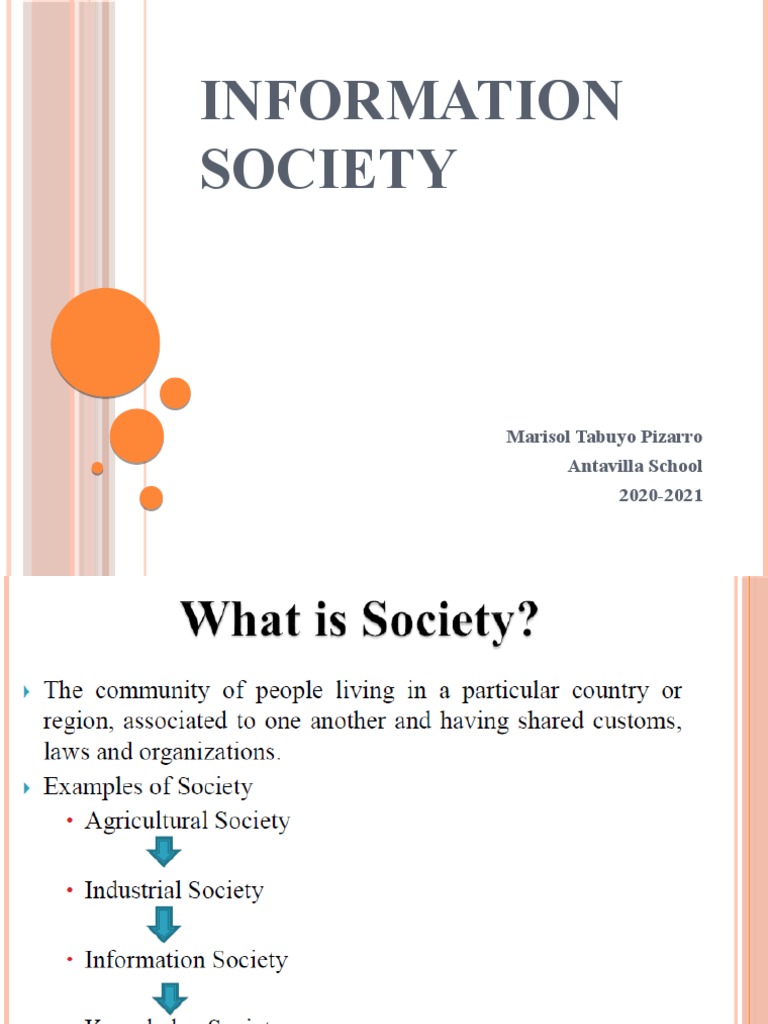Information Society: Marisol Tabuyo Pizarro Antavilla School 2020-2021 ...