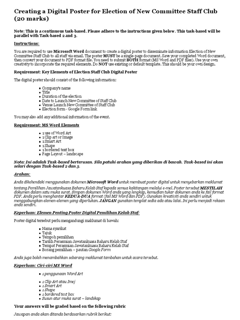 Creating A Digital Poster For Election of New Committee Staff Club (20 ...