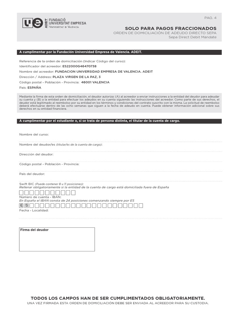 Formulario SEPA | PDF