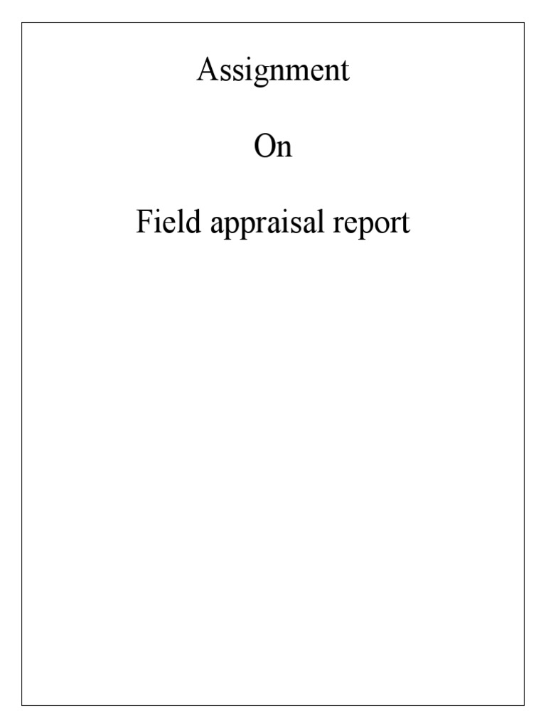 Assignment On Field Appraisal Report | PDF | Family Planning | Pregnancy