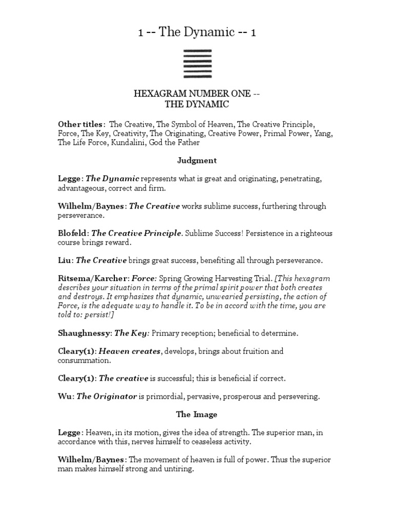 Hexagram 01-Gnostic Book of Changes | PDF | Consciousness | Carl Jung