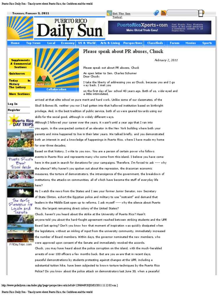 02-02-11 - Carta Abierta de Lcda Judith Berkan | PDF | Puerto Rico ...