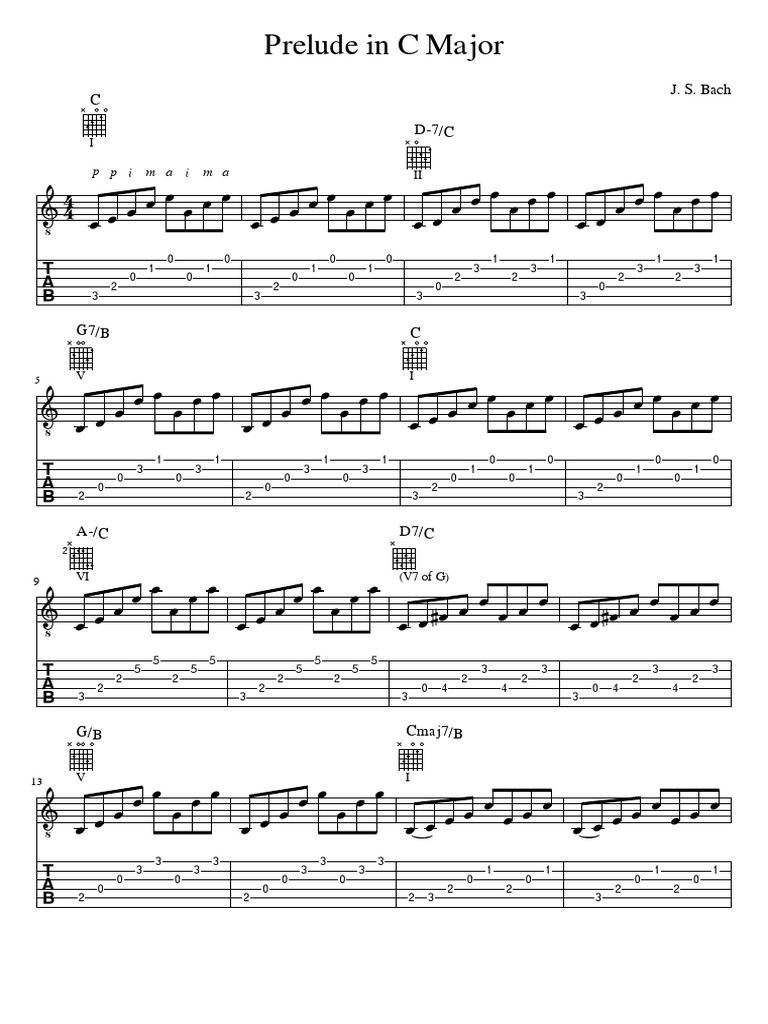 Bach Prelude in C Major Sheet Music | PDF | Classical Compositions ...