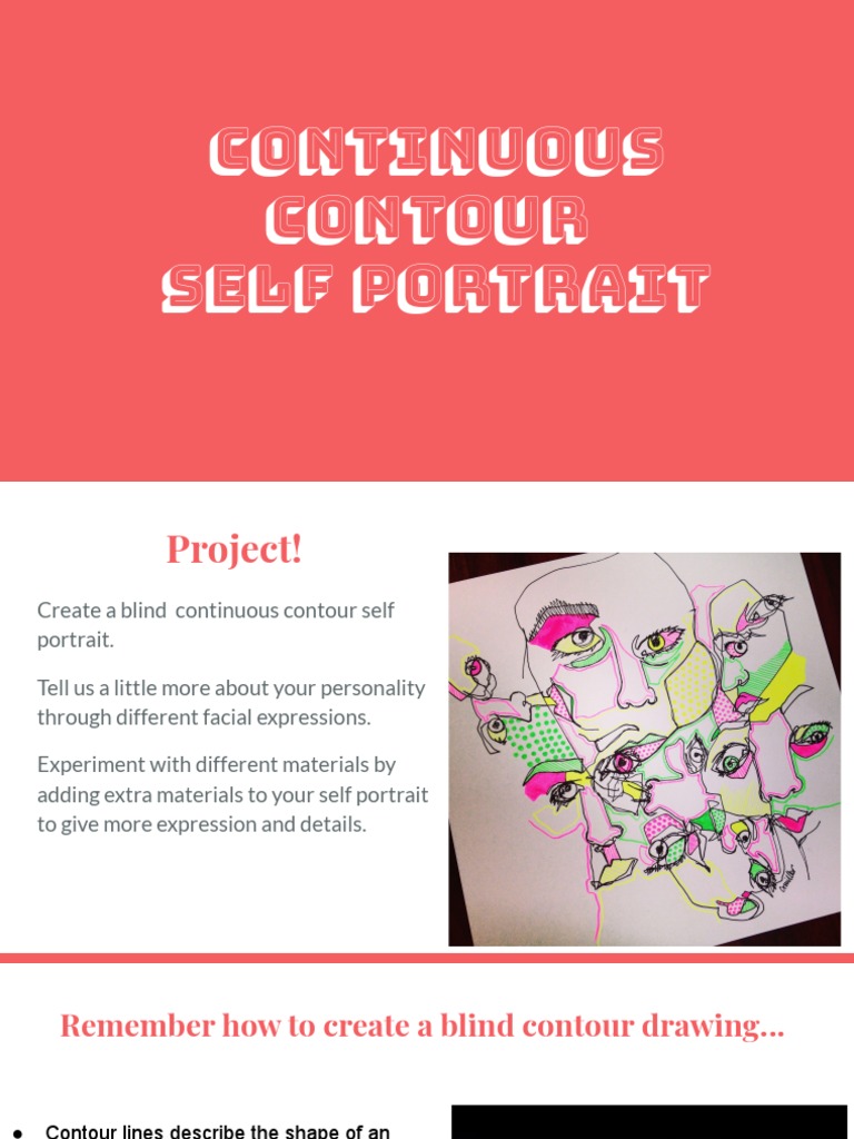 Continuous Contour Self Portrait | PDF | Contour Line | Drawing