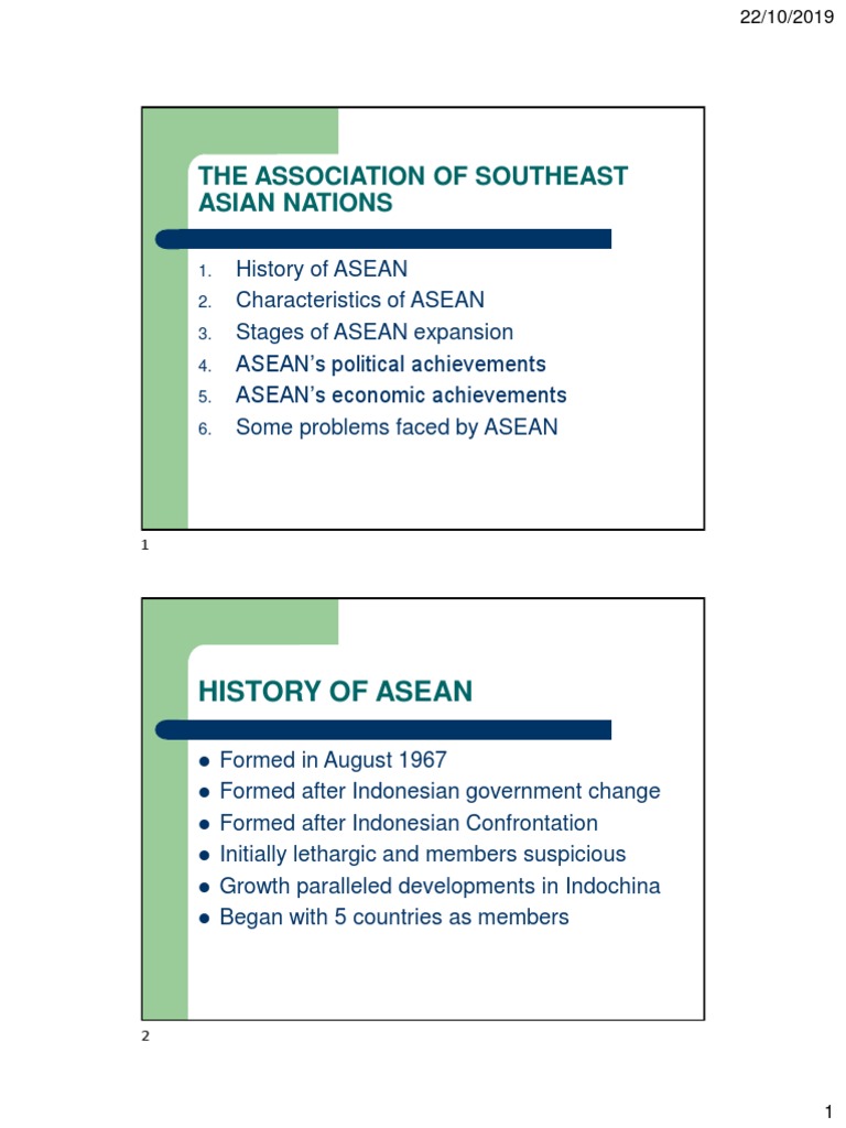 ASEAN Detailed Achievements-Structures | PDF | Asean Free Trade Area ...