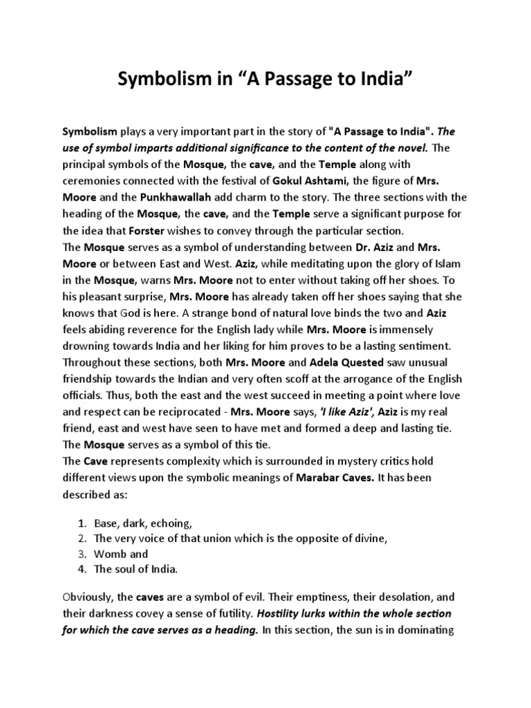 Symbolism Plays A Very Important Part in The Story of "A Passage To ...