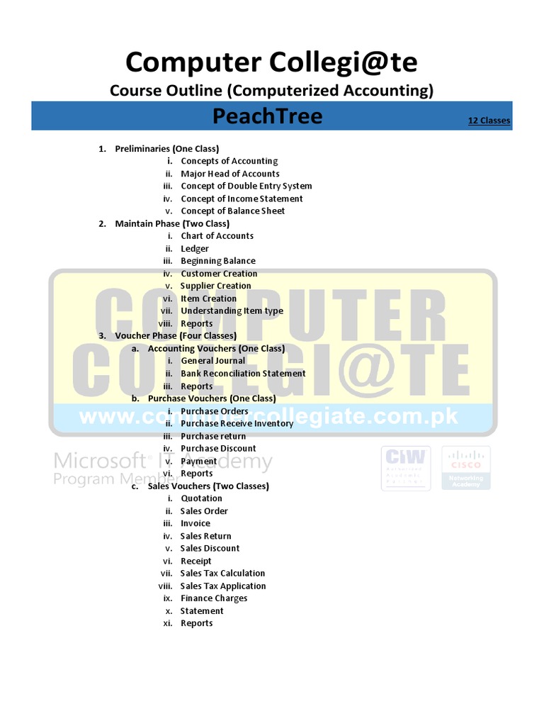 Computerized Accounting Course Outline | PDF | Voucher | Payroll