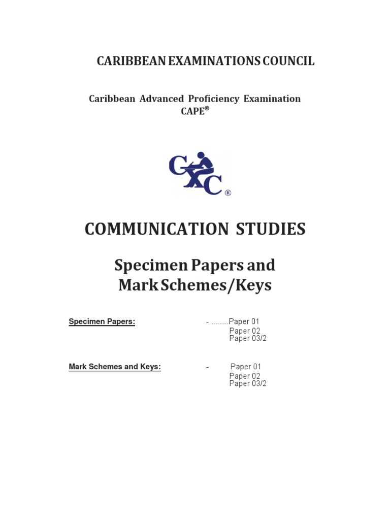 CAPE Communication Studies 2014 Specimen | PDF | Business