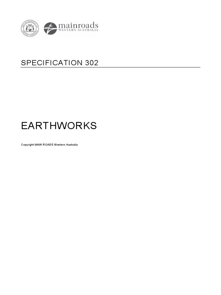 Specification 302 Earthworks PDF | PDF | Specification (Technical Standard) | Road