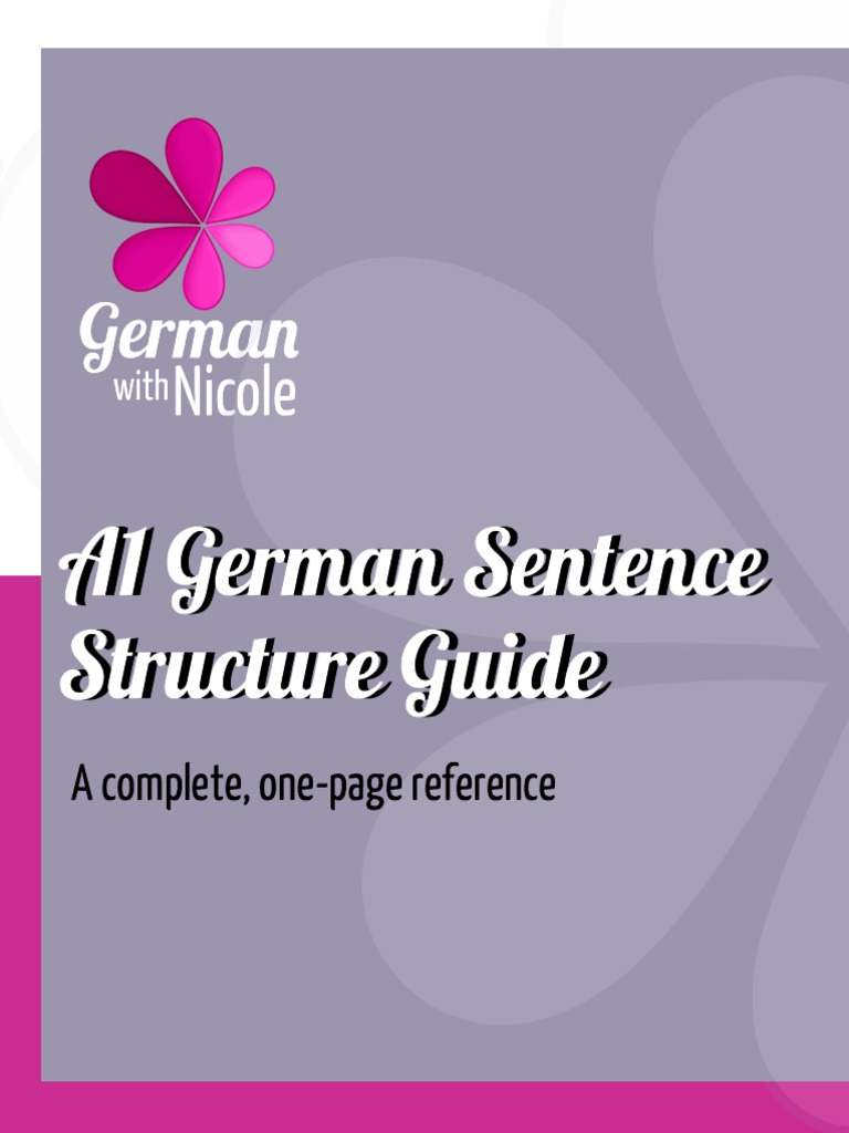 A1 German Sentence Structure Guideweb | PDF