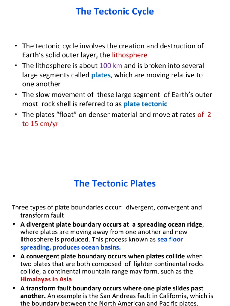 The Tectonic Cycle | PDF