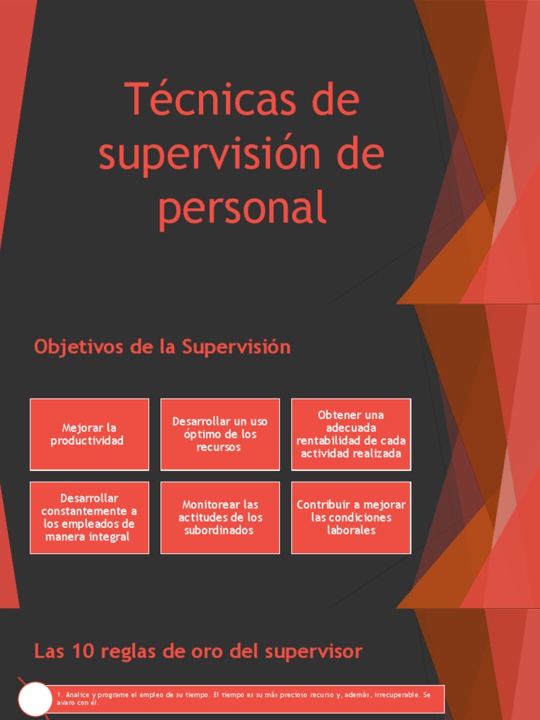 Técnicas de Supervisión de Personal | PDF | Gestión de recursos humanos ...