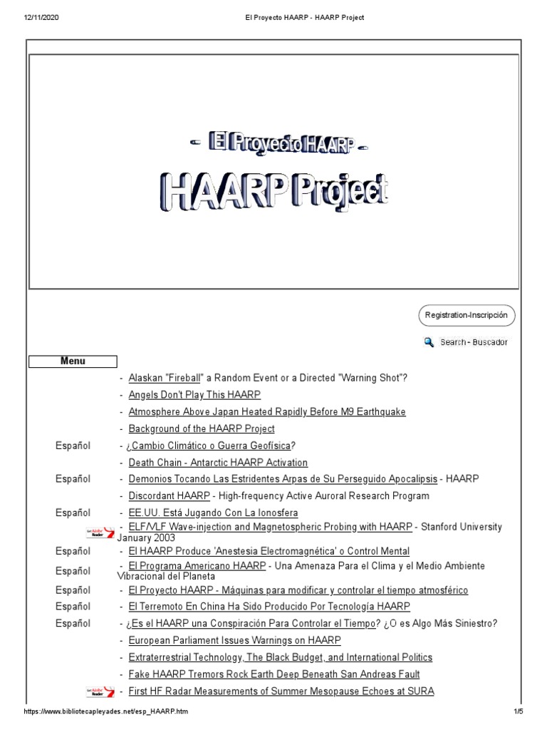 El Proyecto HAARP - HAARP Project | PDF | Tecnología militar | Temblores