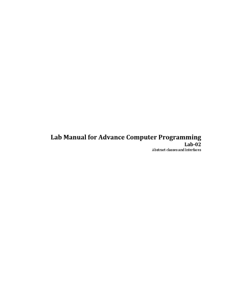 Lab 2 Abstract Classes And Interfaces Pdf Class Computer Programming Method Computer