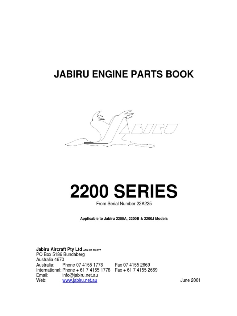 2200 SERIES: Jabiru Engine Parts Book | PDF | Distributor | Screw