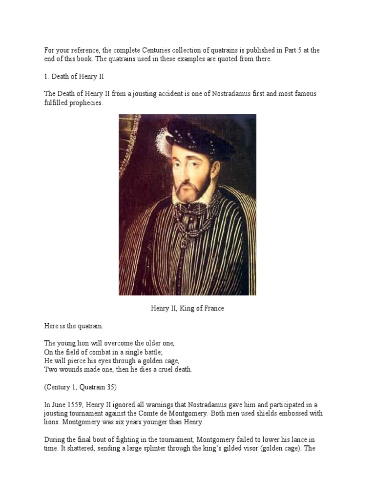 Nostardamus Predictions | PDF | Nostradamus | Napoleon